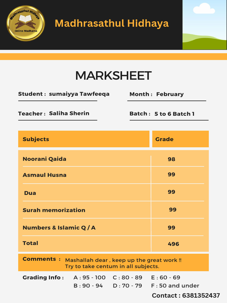 Yellow and Black Homeschool Report Card - 20250220 - 112142 - 0000 | PDF