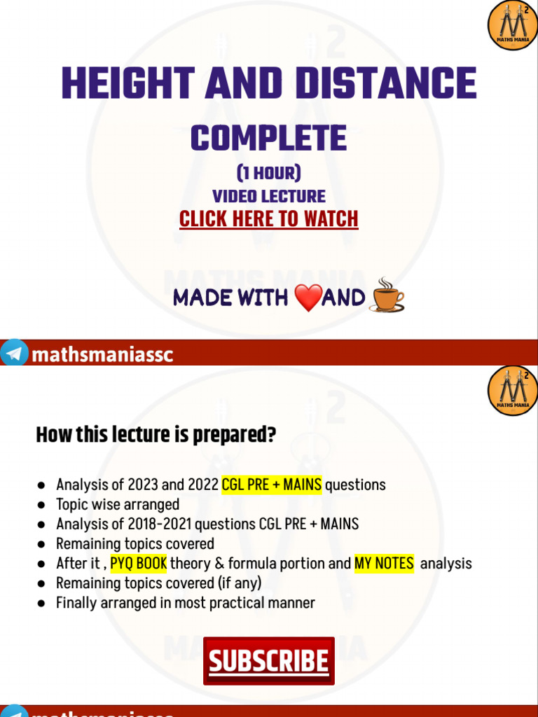 Height and Distance | PDF