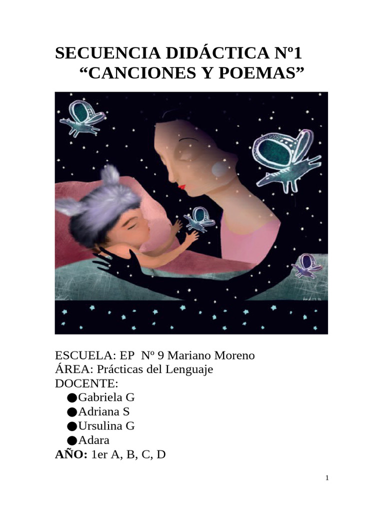 Secuencia Didáctica: Canciones y Poemas | PDF | Canciones | Escritura