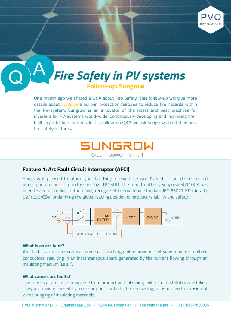 Sungrow's Arc Fault Protection Features | PDF | Power Inverter ...