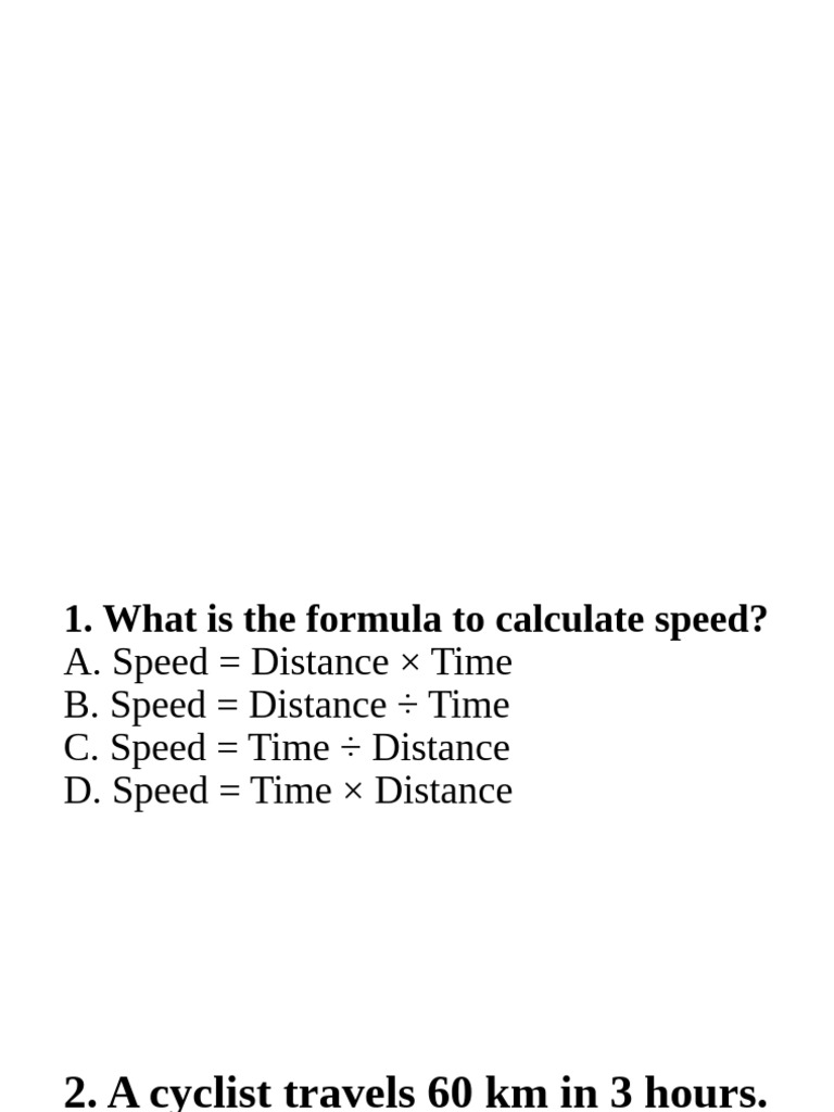 Speed Time Distance | PDF | Speed | Quantity