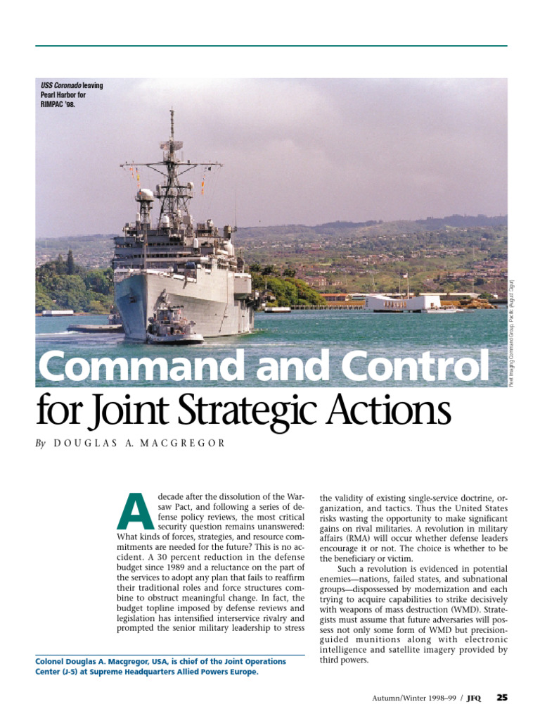 Article Command and Control For Joint Strategic Actions | PDF | United ...