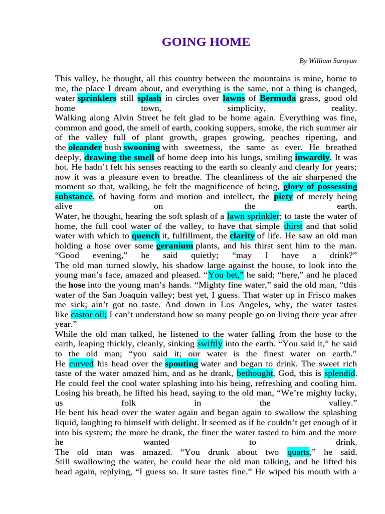Going Home | PDF | Water
