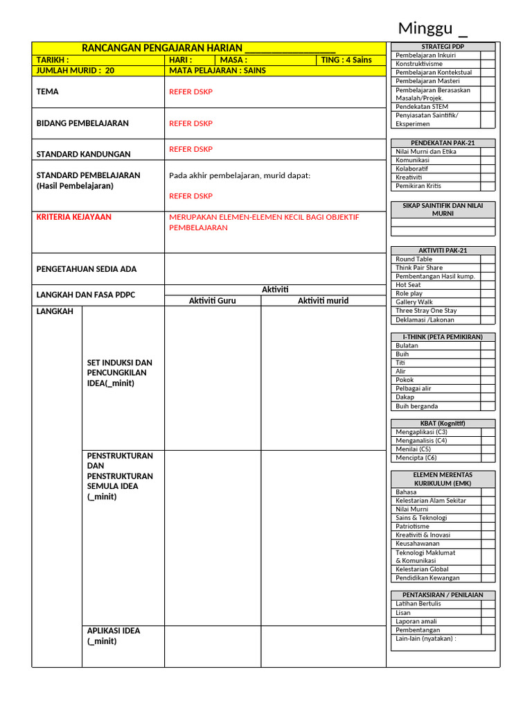 Template RPH Latest | PDF
