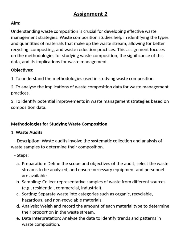 EVS Assignment 2 | PDF | Waste | Waste Management