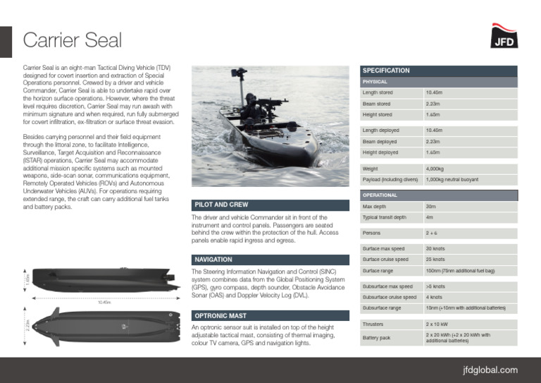 Tactical Diving Vehicle: Carrier Seal | PDF | Sonar