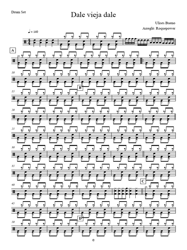 Dale Vieja Dale - Drum Set | PDF
