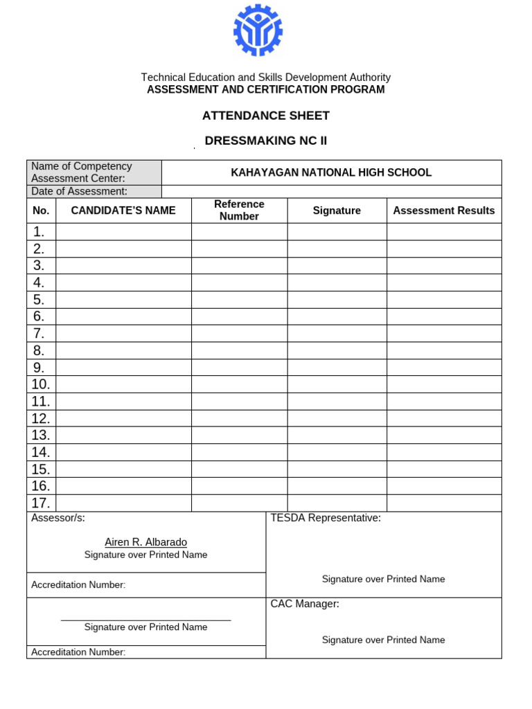 Attendance Sheet | PDF