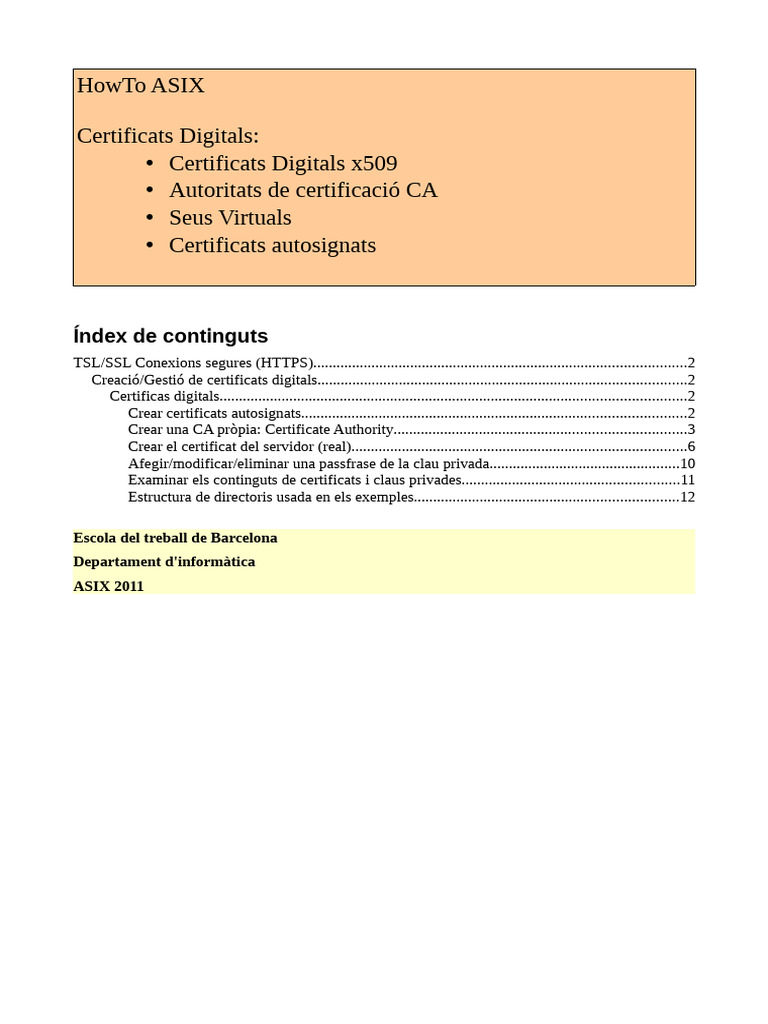 HowTo-ASIX Certificats Digitals | PDF