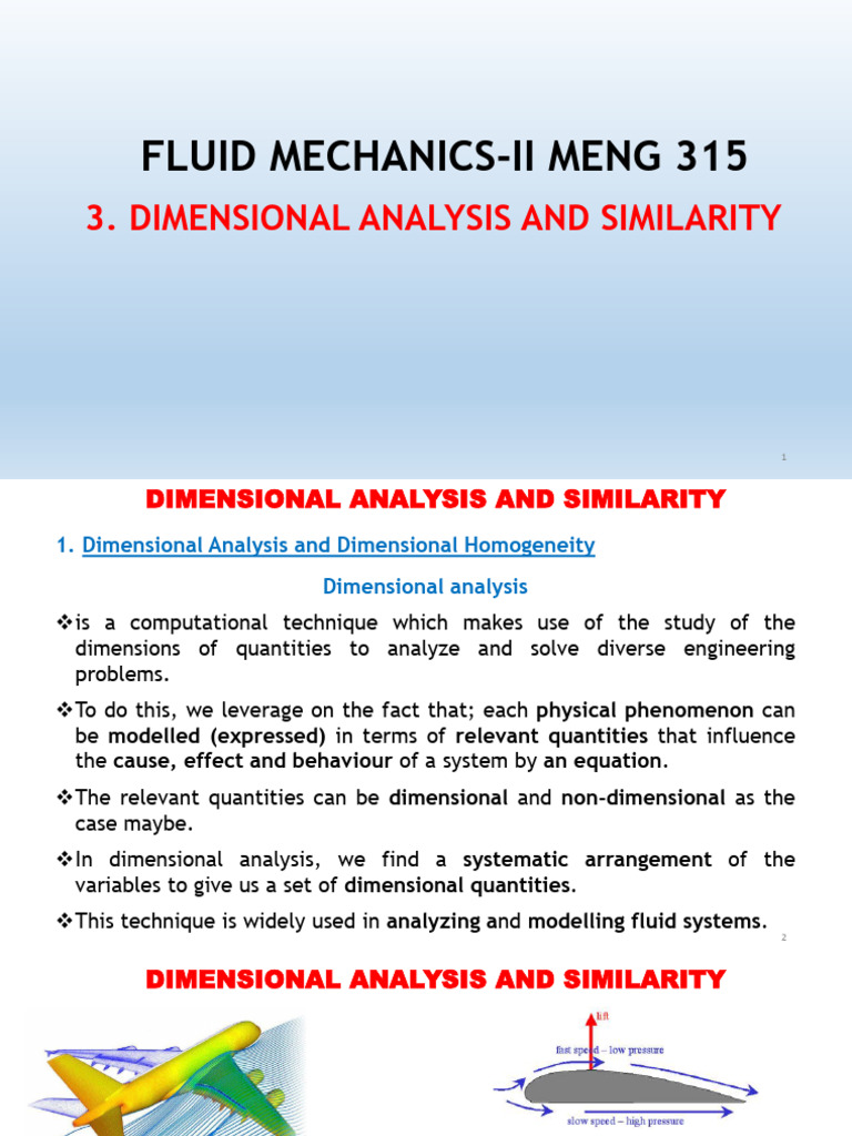 Dimensional Analysis MENG315 | PDF | Mole (Unit) | Physics