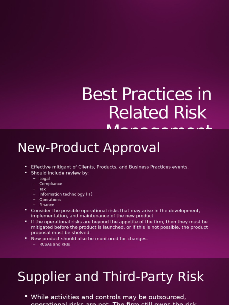 Ch17_Best_Practices_in_Related_Risk_Management_Activities | PDF ...
