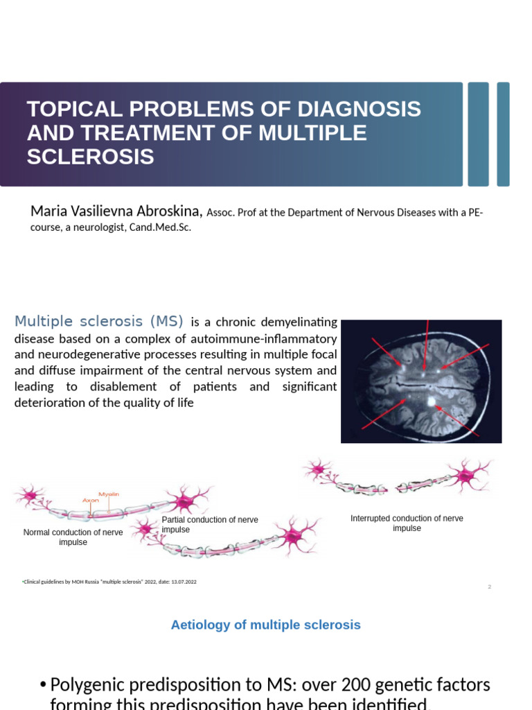 Topical Problems of Diagnosis and Treatment of Multiple Sclerosis | PDF ...
