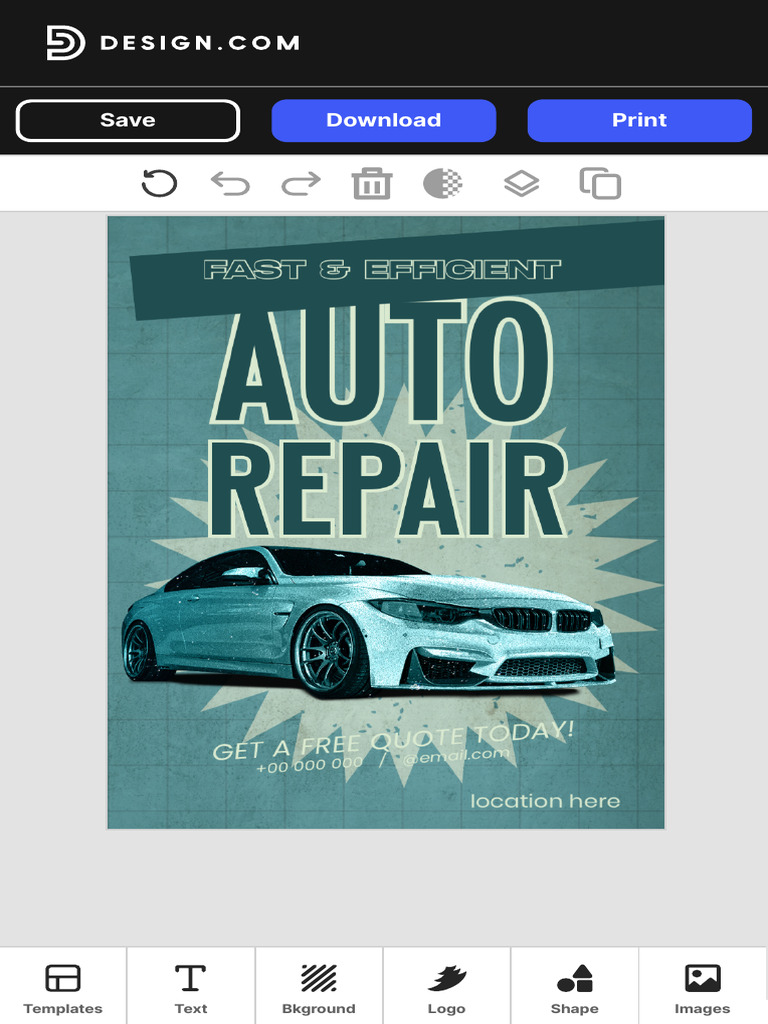 Modern Professional Mechanic Poster Design.com Poster Maker | PDF