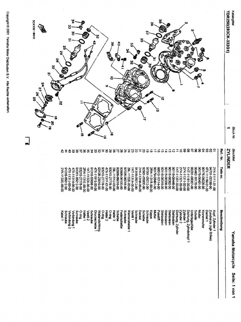 Yamaha TDR 250 Parts List WWW - Manualedereparatie.info | PDF