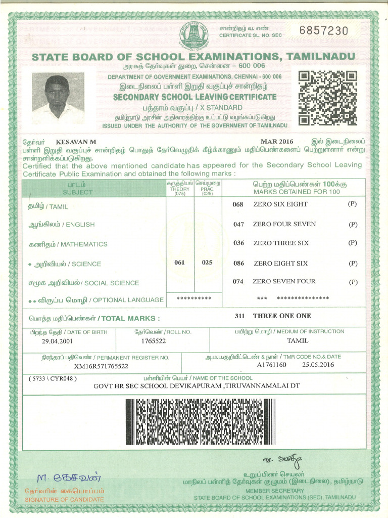 10 TH Mark Sheet | PDF