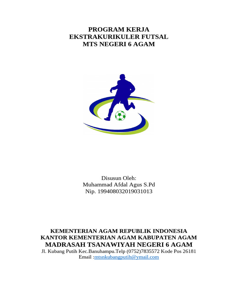 Program Kerja Ekstrakurikuler Futsal MTsN 6 Agam | PDF