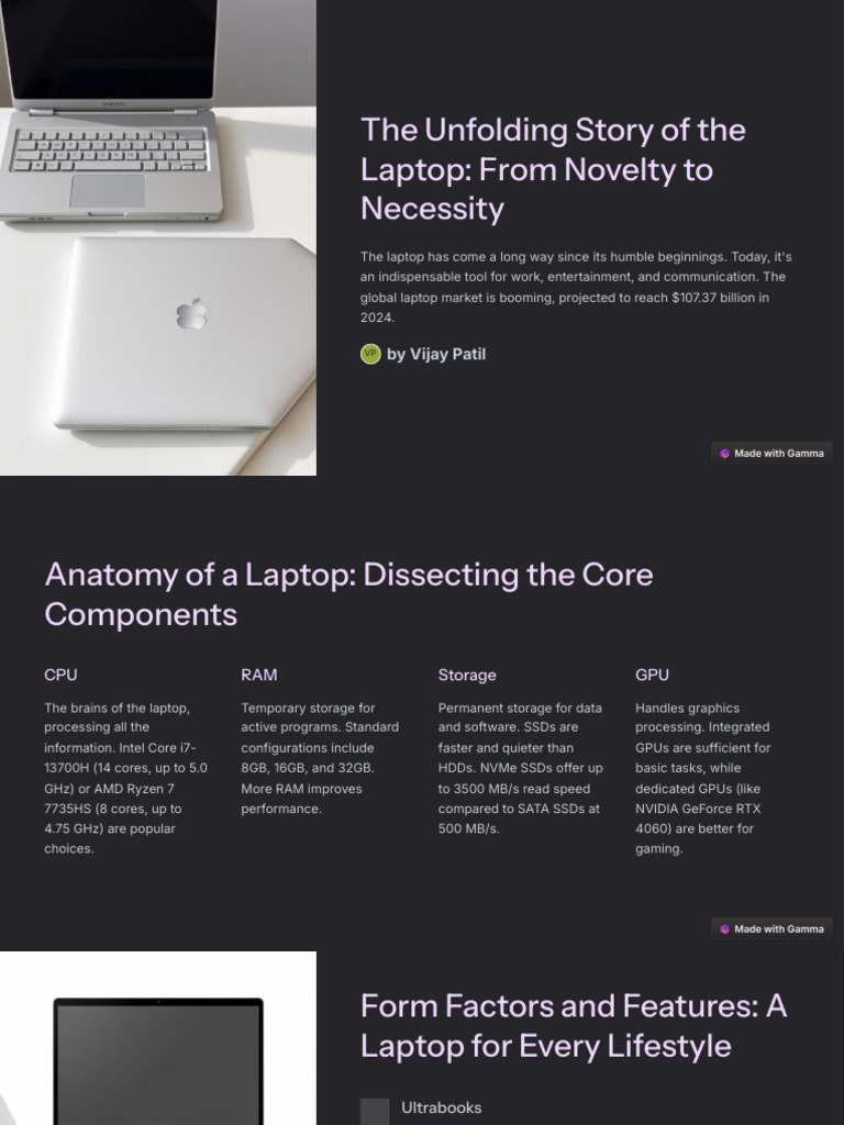 Evolution of Laptops: Features & Trends | PDF | Laptop | Graphics ...