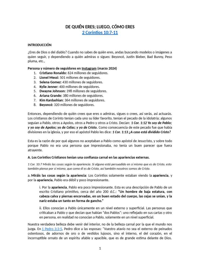 de Quién Eres Luego, Cómo Eres | PDF | Pablo el apóstol | Cristo (título)