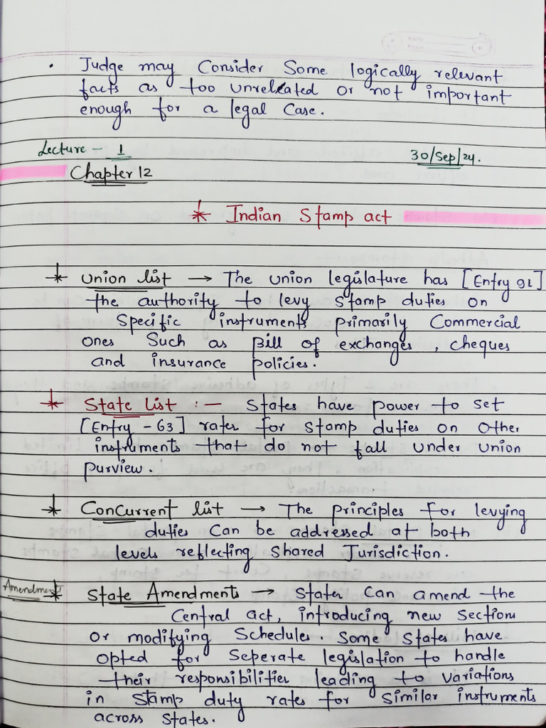 Chapter - 12 Stamp Act (Jigl Classnotes) | PDF