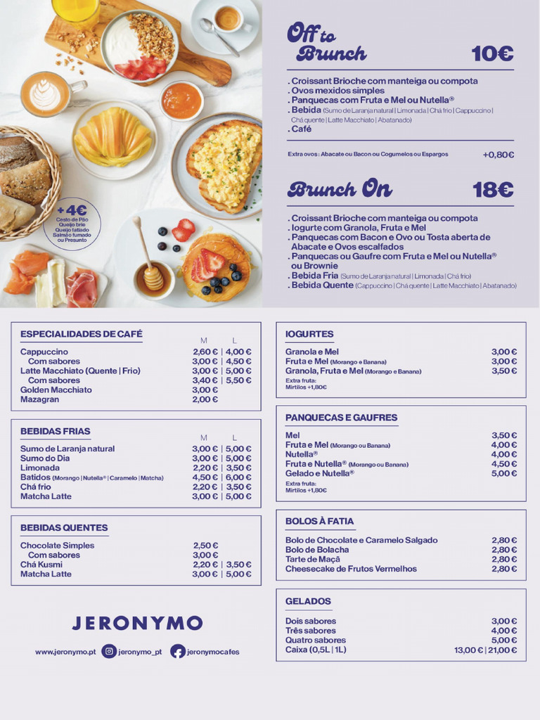 Menu Jeronymo PT | PDF