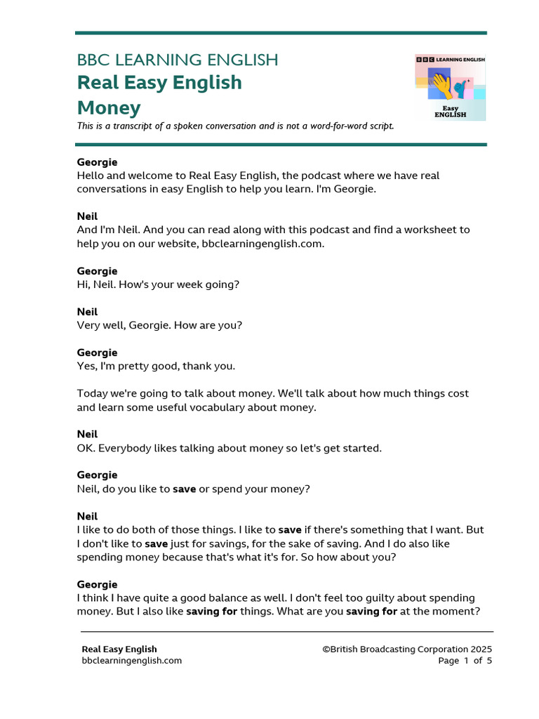 RealEasyEnglish_money__transcript | PDF