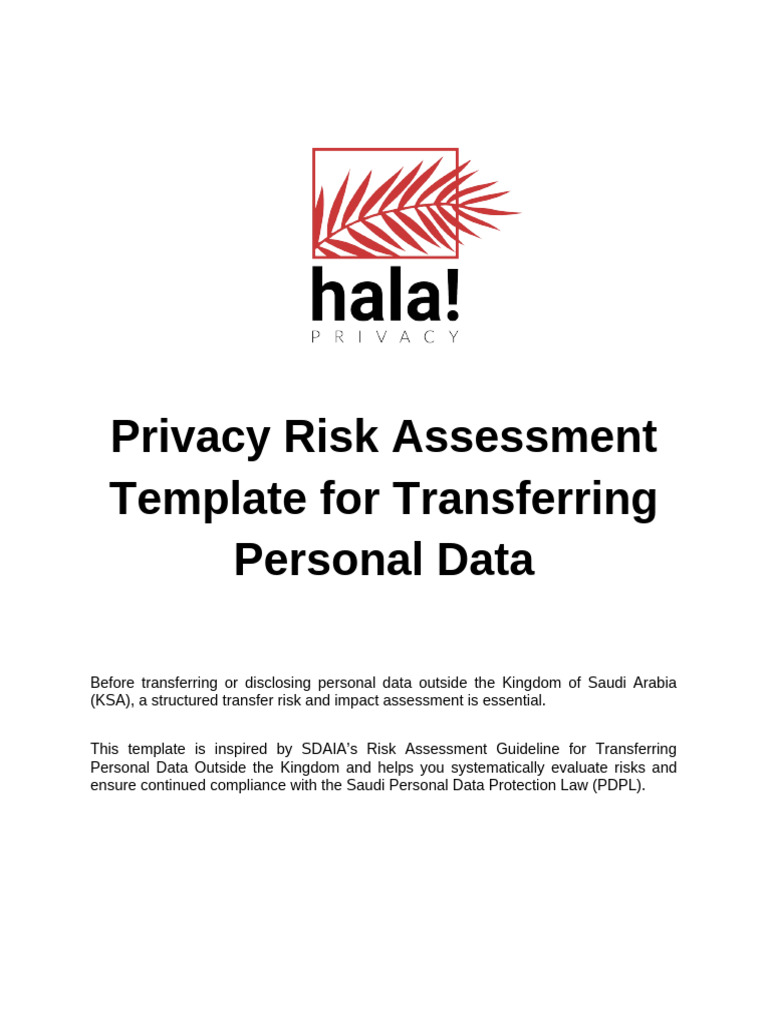 KSA Personal Data Transfer Risk Assessment | PDF | Risk | Privacy