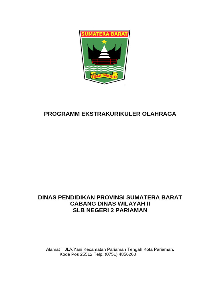 Program Kerja Ekstrakurikuler Olahraga | PDF