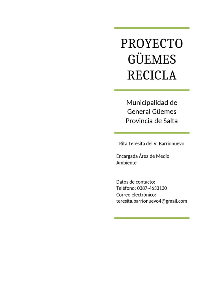 Proyecto Muni | PDF | Residuos sólidos urbanos | Residuos