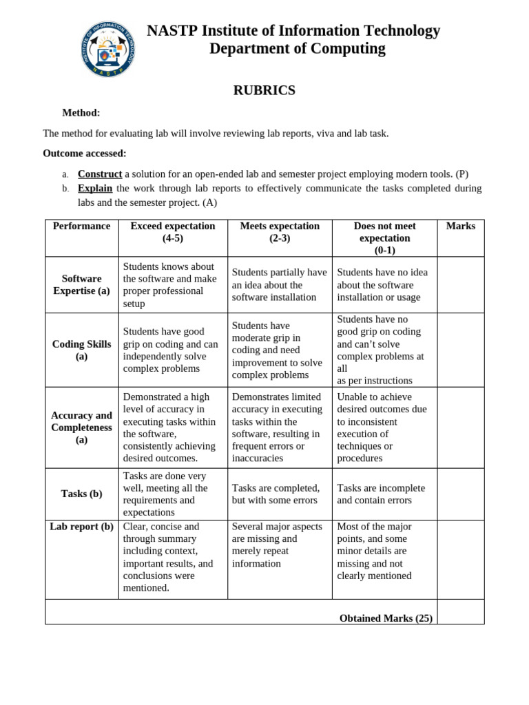 Rubric | PDF | Software | Accuracy And Precision