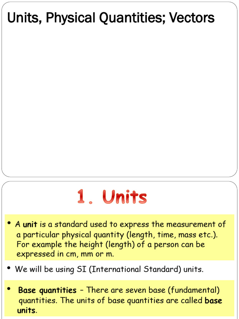 Units Physical Quantities | PDF | International System Of Units | Kilogram