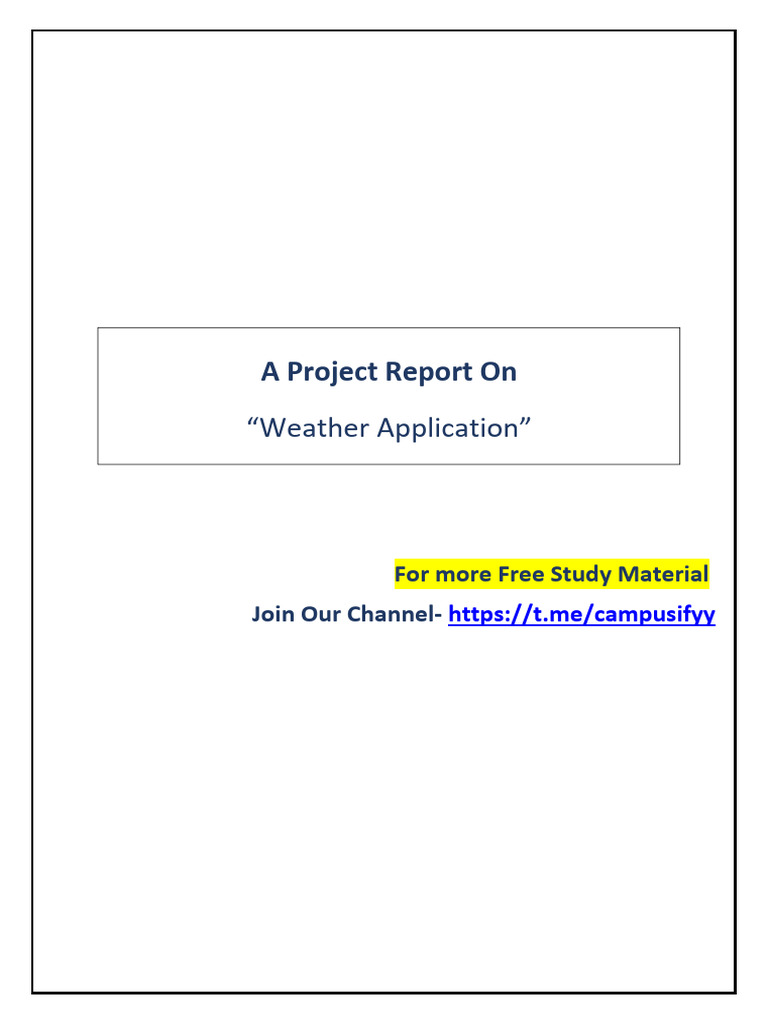 Whether Application For Android OPERATING SYSTEM MAD | PDF | Weather Forecasting | Weather