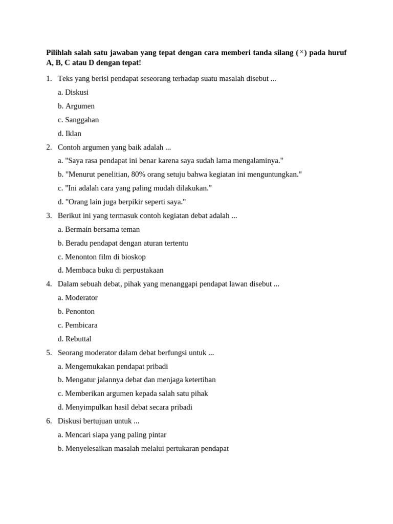 Latihan Soal Bindo 2 | PDF