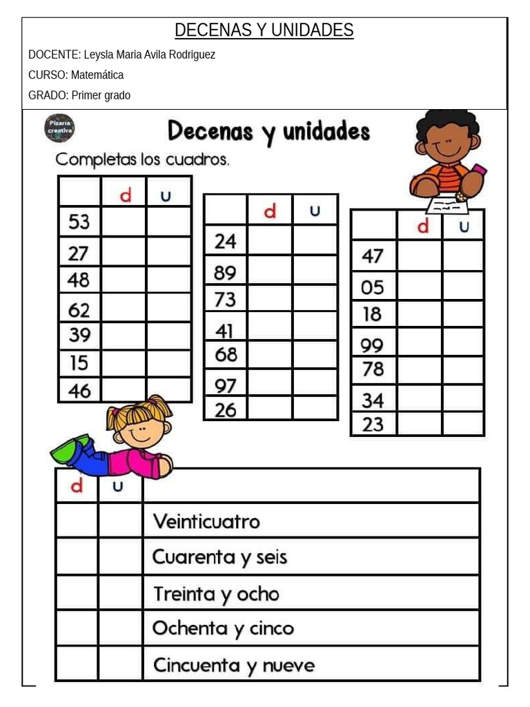 Decenas y Unidades en Matemáticas | PDF