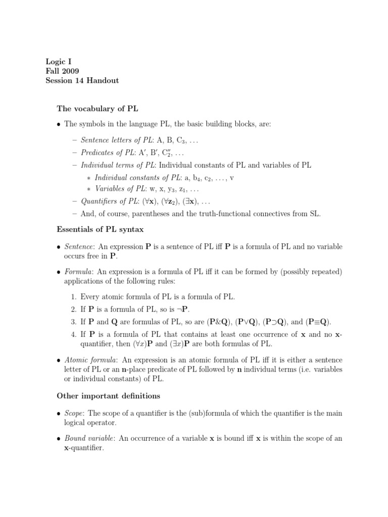 MIT24 241F09 Handout14 | PDF | Interpretation (Logic) | If And Only If