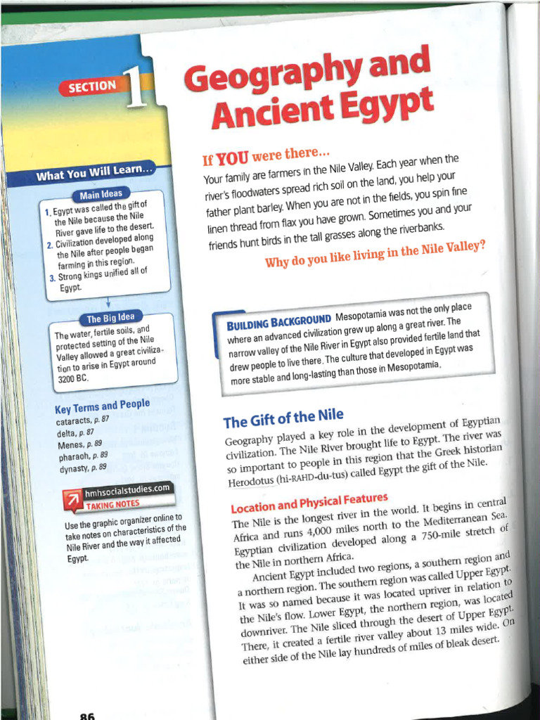 CH 4 Sec 1 - Geography and Ancient Egypt | PDF