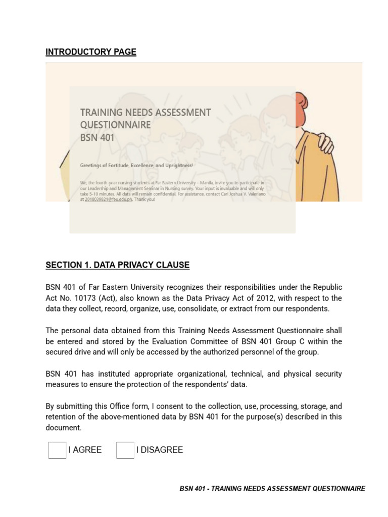 Bsn 401 Tna Tool | PDF | Nursing | Health Care