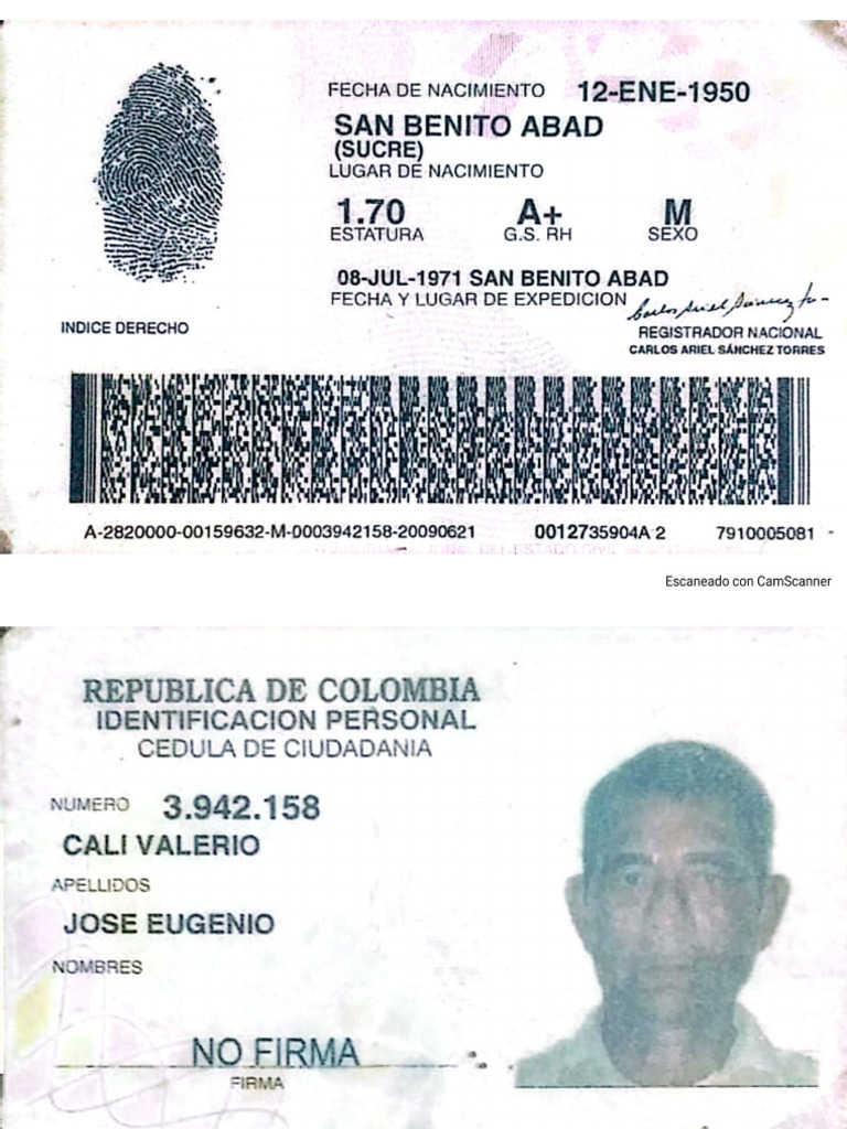 Cedula Jose Cali | PDF