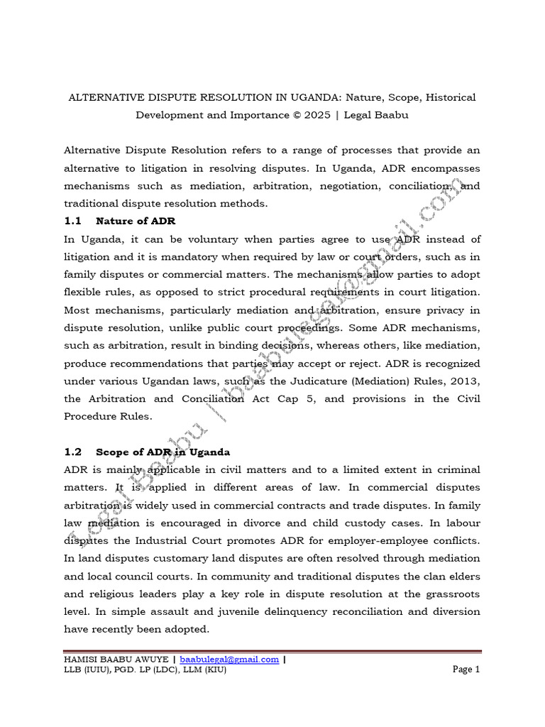 ADR_Nature__Scope_Historical_Development_Importance | PDF | Alternative Dispute Resolution ...