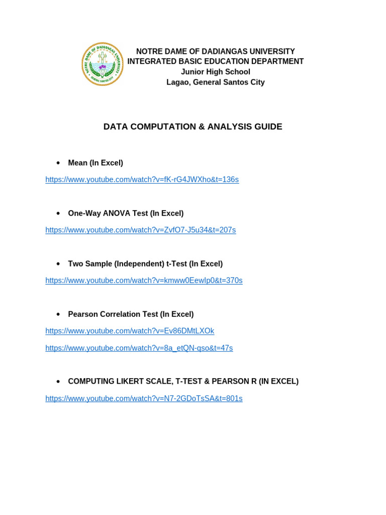 Data Computation Analysis Guide | PDF