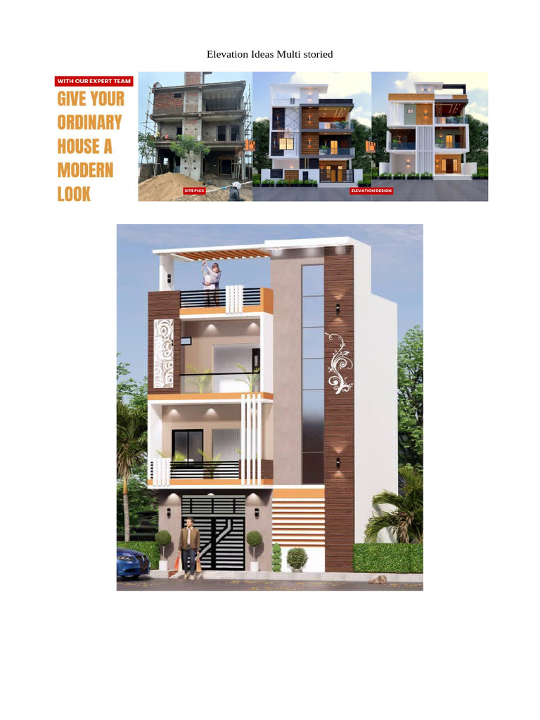 Elevation ideas for Multi Storied | PDF