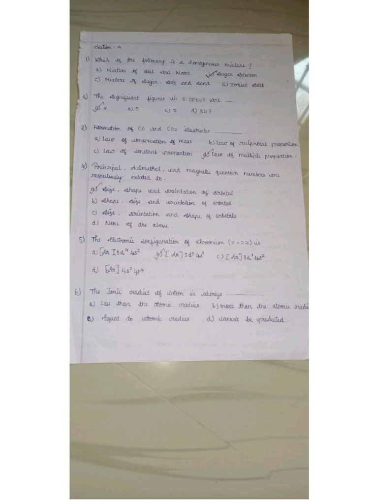 ?chemistry Term 1 Assignment ? | PDF