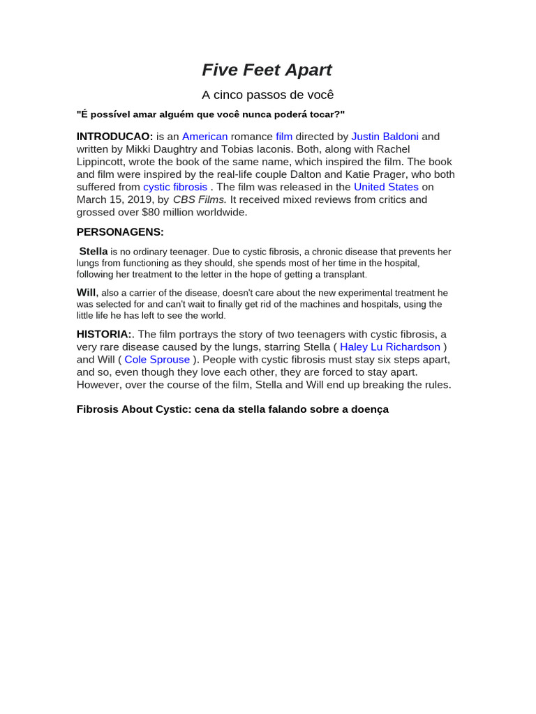 Five Feet Apart 2A Thay, Manu, Lara, Amanda | PDF