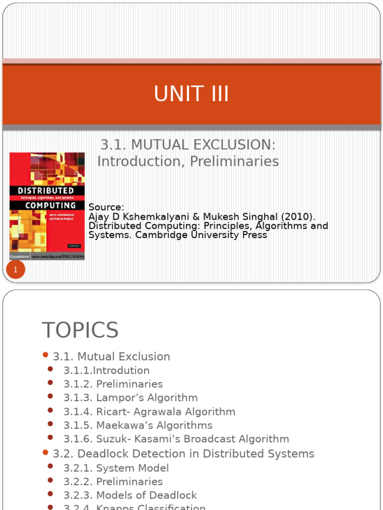 3.1. 1.MUTUAL EXCLUSION - Introduction, Preliminaries-1 | PDF | Distributed Computing ...