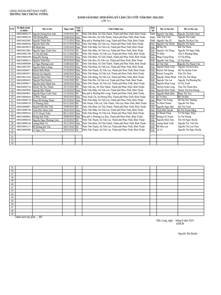9-1 Mau Lap DSHS Lam Cancuoc NH 2425 | PDF