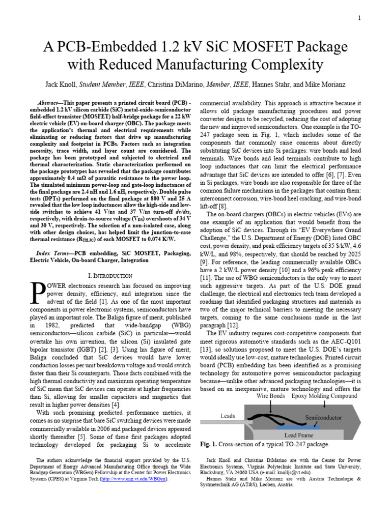 A PCB-Embedded 1.2 KV SiC MOSFET Package | PDF | Printed Circuit Board | Mosfet