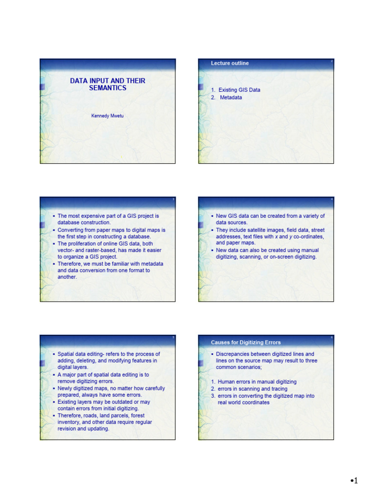 LECTURE - 6 - DATA INPUT AND THEIR SEMANTICS (Compatibility Mode) | PDF | Geographic Information ...