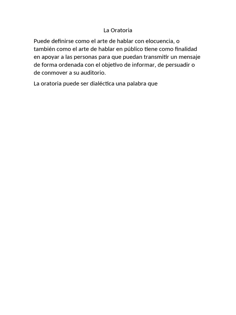 La Oratoria | PDF