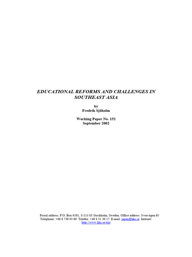 Educational Reforms and Challenges in So | PDF | Government Spending ...