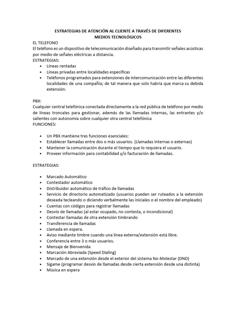 Estrategias de Atención Al Cliente A Través de Diferentes Medios | PDF ...