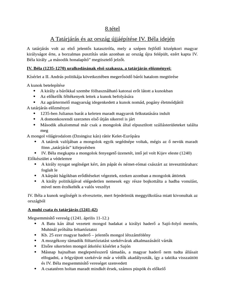 A Tatárjárás | PDF